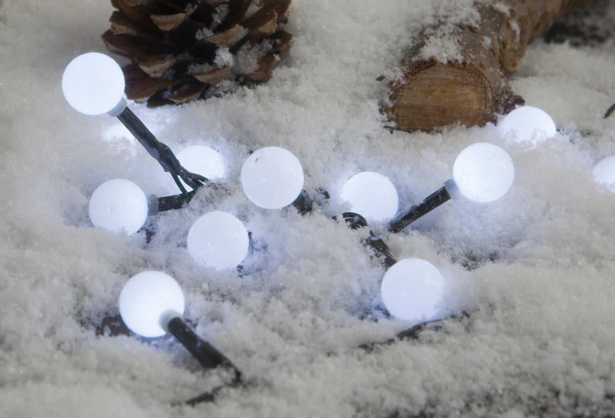 Noma 100 White LED Berry Christmas Lights | incube Lighting