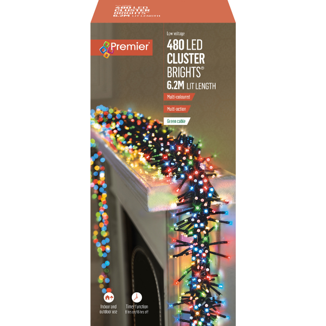 480 Multi Coloured LED Cluster Lights | Premier | incube Lighting