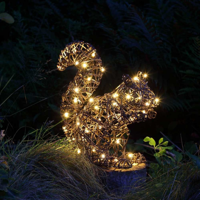 Noma Brown Wicker Squirrel Garden Light | incube Lighting